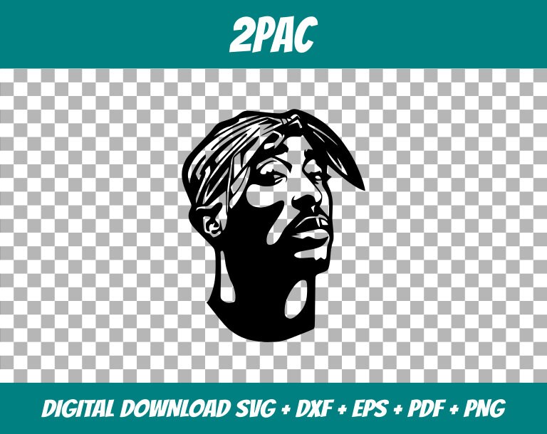 2PAC Tupac Shakur Makaveli Rapper Juice Silhouette Cameo - Etsy