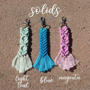 Macrame Keychains | Dyed Macrame Keychain | Dyed Ombre Macrame Keychain ...