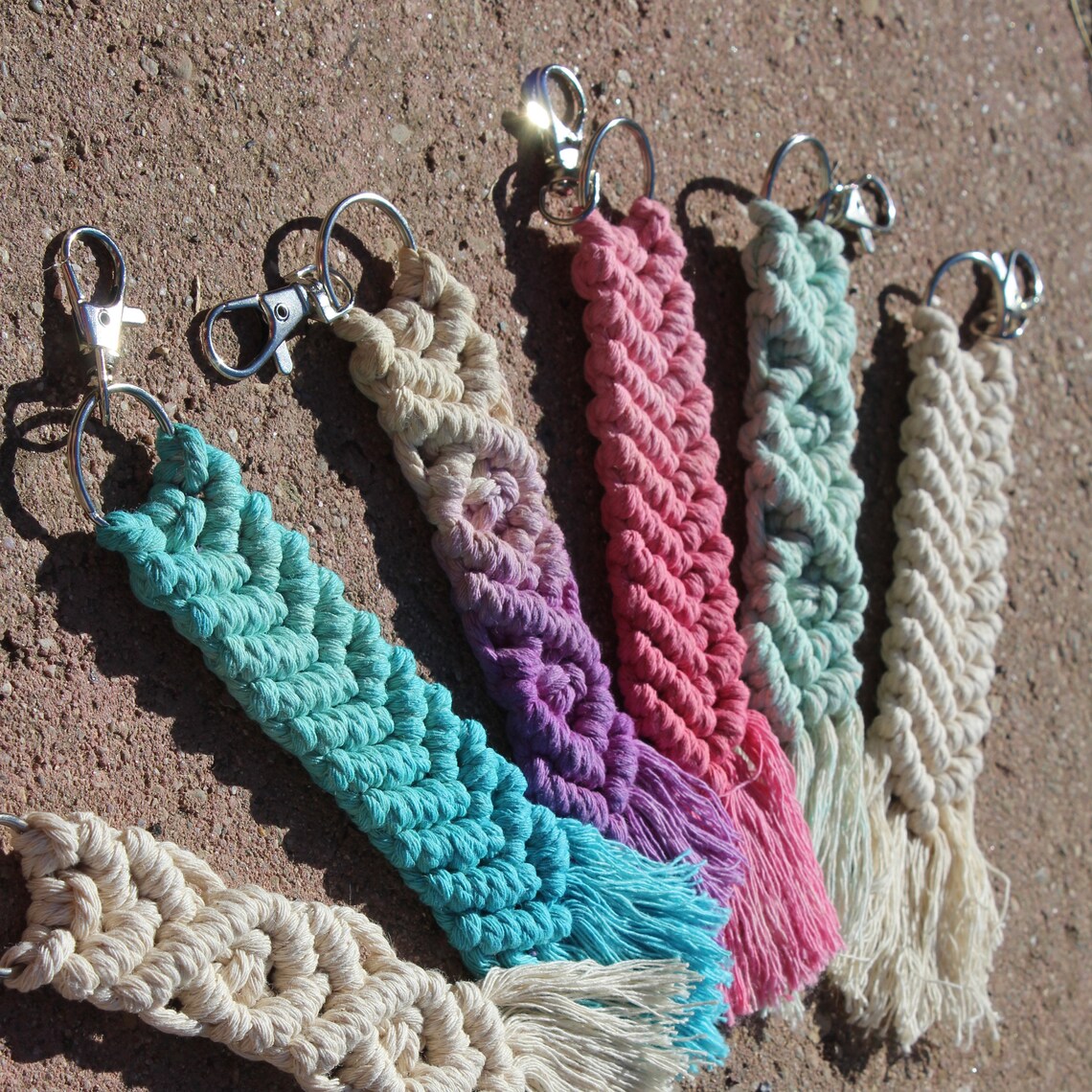 Macrame Keychains Dyed Macrame Keychain Dyed Ombre Macrame - Etsy