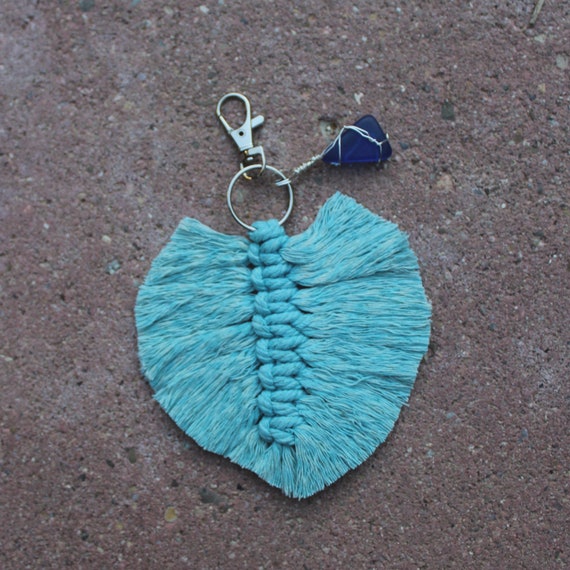 Macrame Feather Keychain Boho Style Handmade - Etsy UK