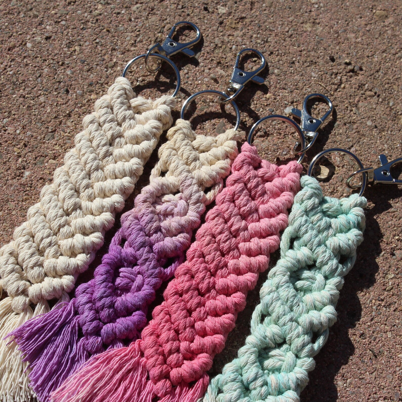 Macrame Keychains Dyed Macrame Keychain Dyed Ombre Macrame - Etsy