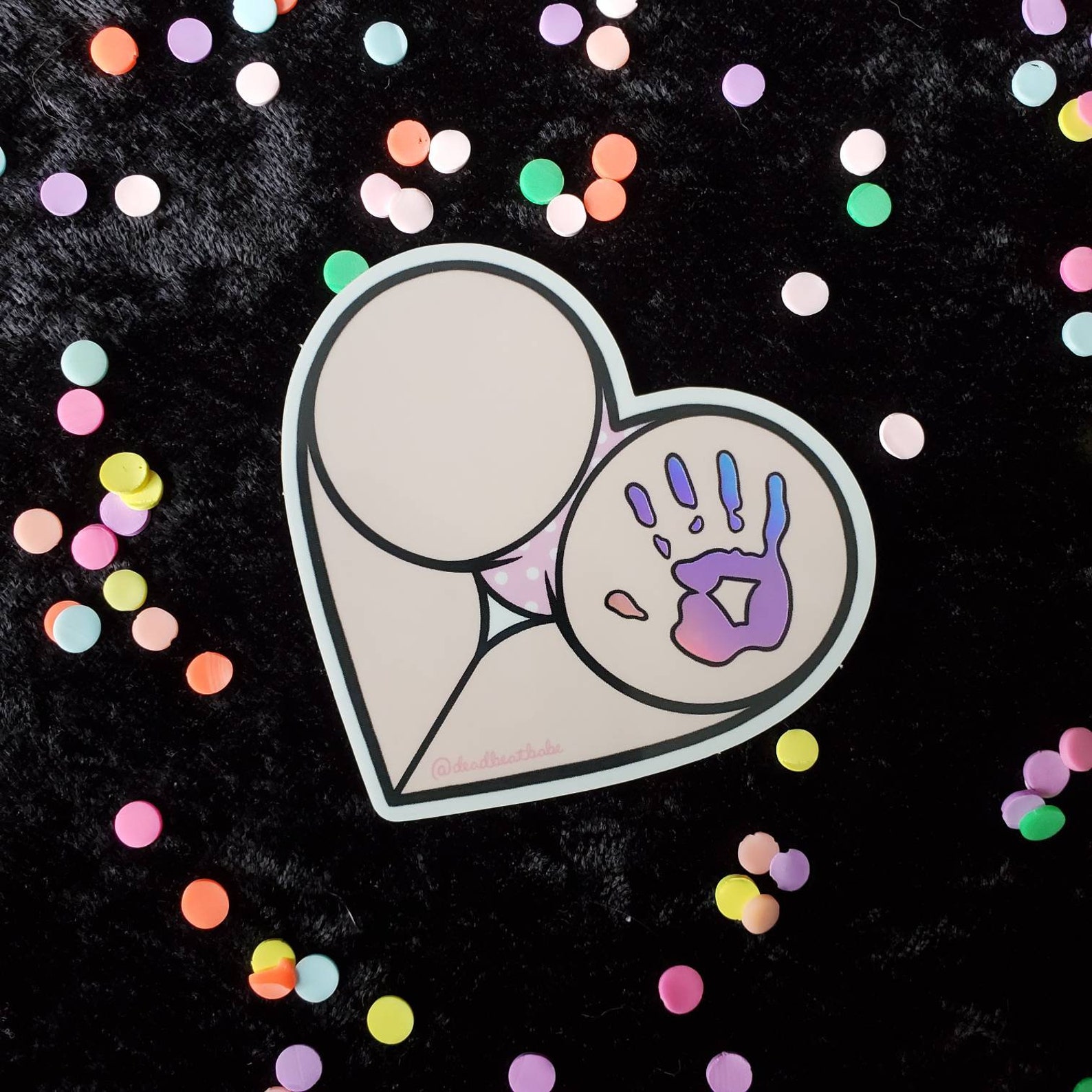 Holographic Handprint Heart Shaped Vinyl Butt Sticker BDSM - Etsy
