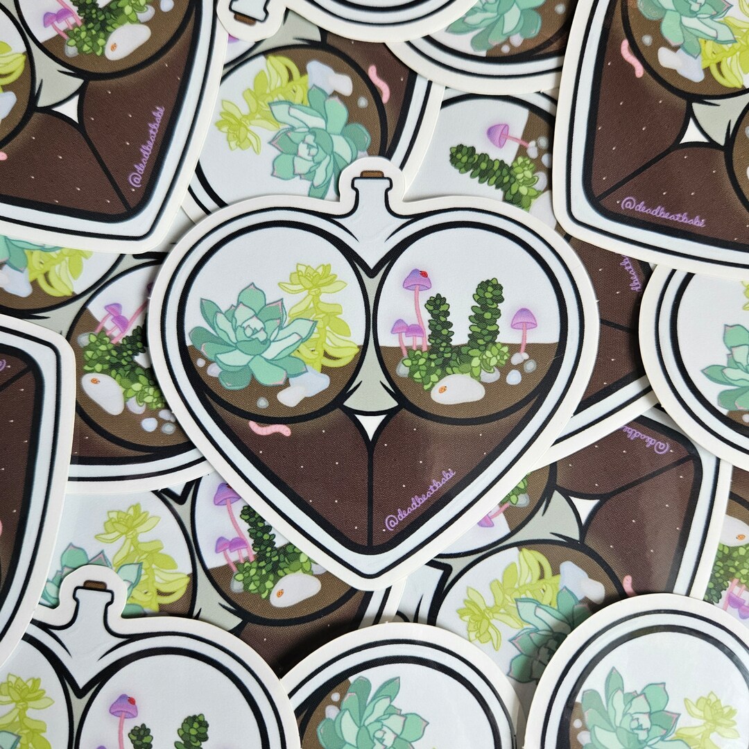 Terraribum Heart Shaped Vinyl Butt Sticker || Adult Sticker Decal ...