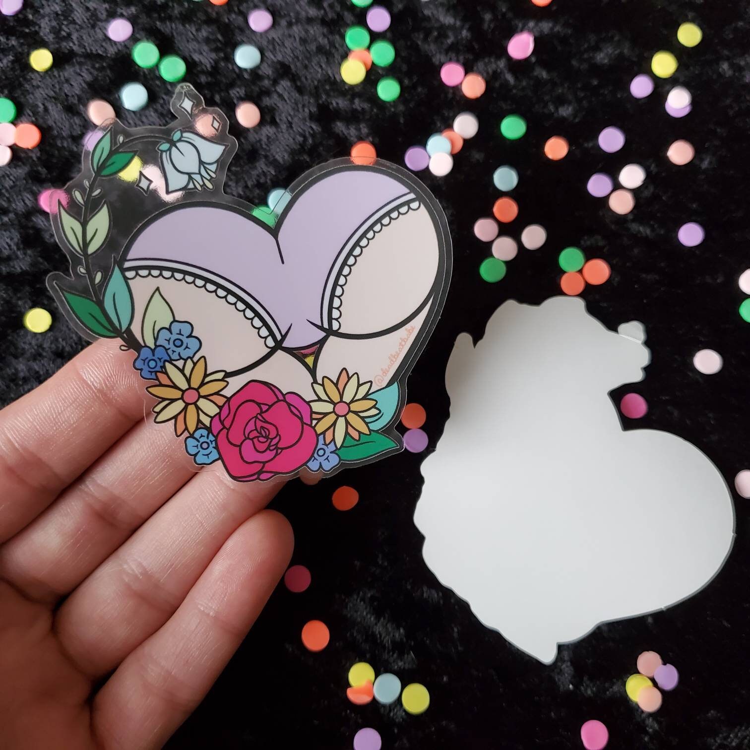 Bootybouquet Heart Shaped Vinyl Butt Sticker Cute - Etsy UK