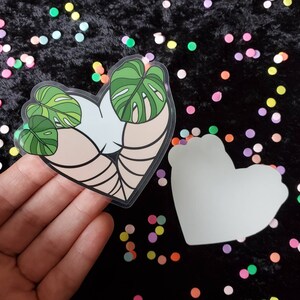 Botanicalbooty Heart Shaped Vinyl Butt Sticker || Monstera Leaf Sticker ...