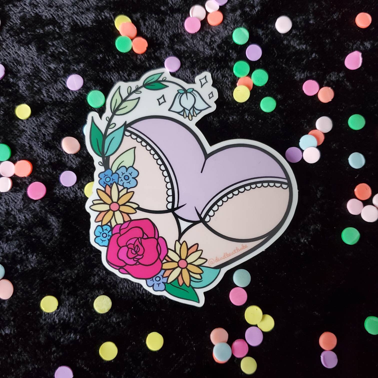 Bootybouquet Heart Shaped Vinyl Butt Sticker Cute - Etsy UK