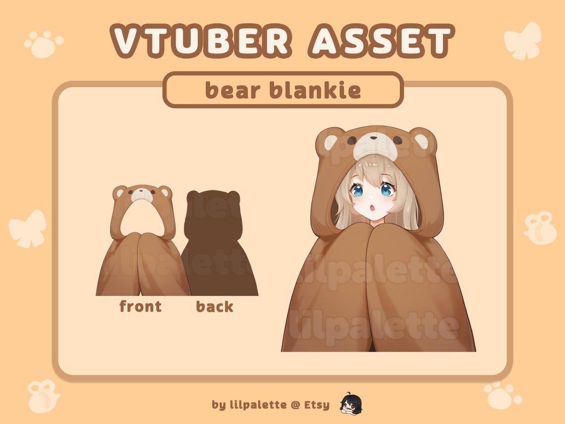 Vtuber Asset Bear Blanket - Etsy