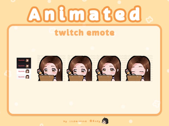 Brown Hair Brown Eyes Animated Taking Notes Twitch Emote | Etsy