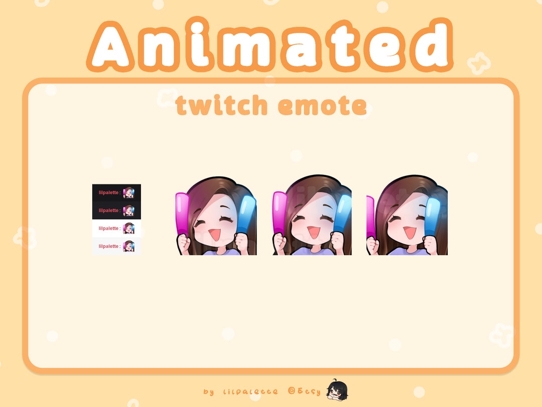 Brown Hair | Animated Cheer Light Sticks Emote - Etsy