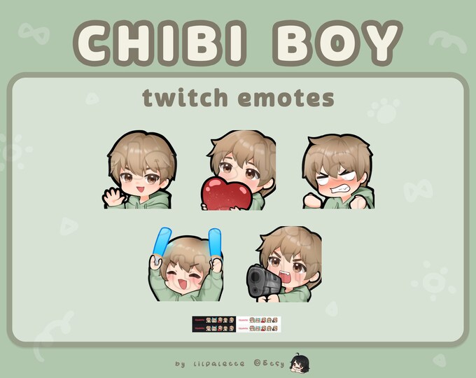 Twitch Emotes // Boy Chibi Emoji Emotes for Streamers / Blonde - Etsy