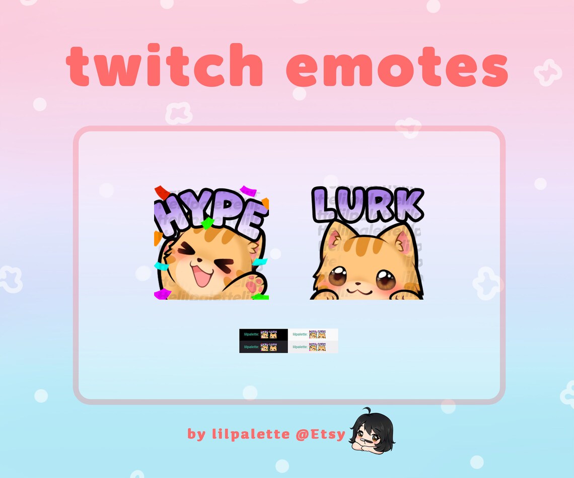 Orange Cats Hype Lurk Twitch Emotes - Etsy