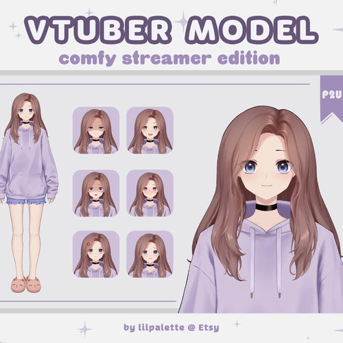Customized Vtuber Girl Vtuber Model Half Body/fully Rigged - Etsy