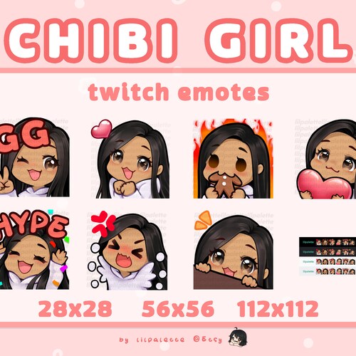 Twitch Emotes Mega Pack Curly Black Hair Brown Eyes Tan Etsy