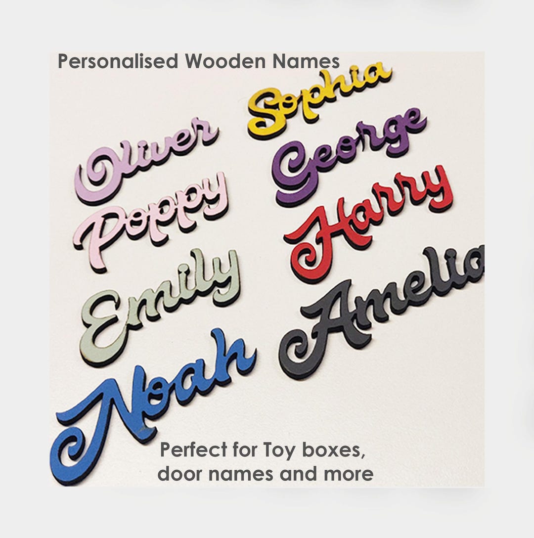 Personalised Wooden Name Sign for Toy Box, Door Name, Craft Words ...