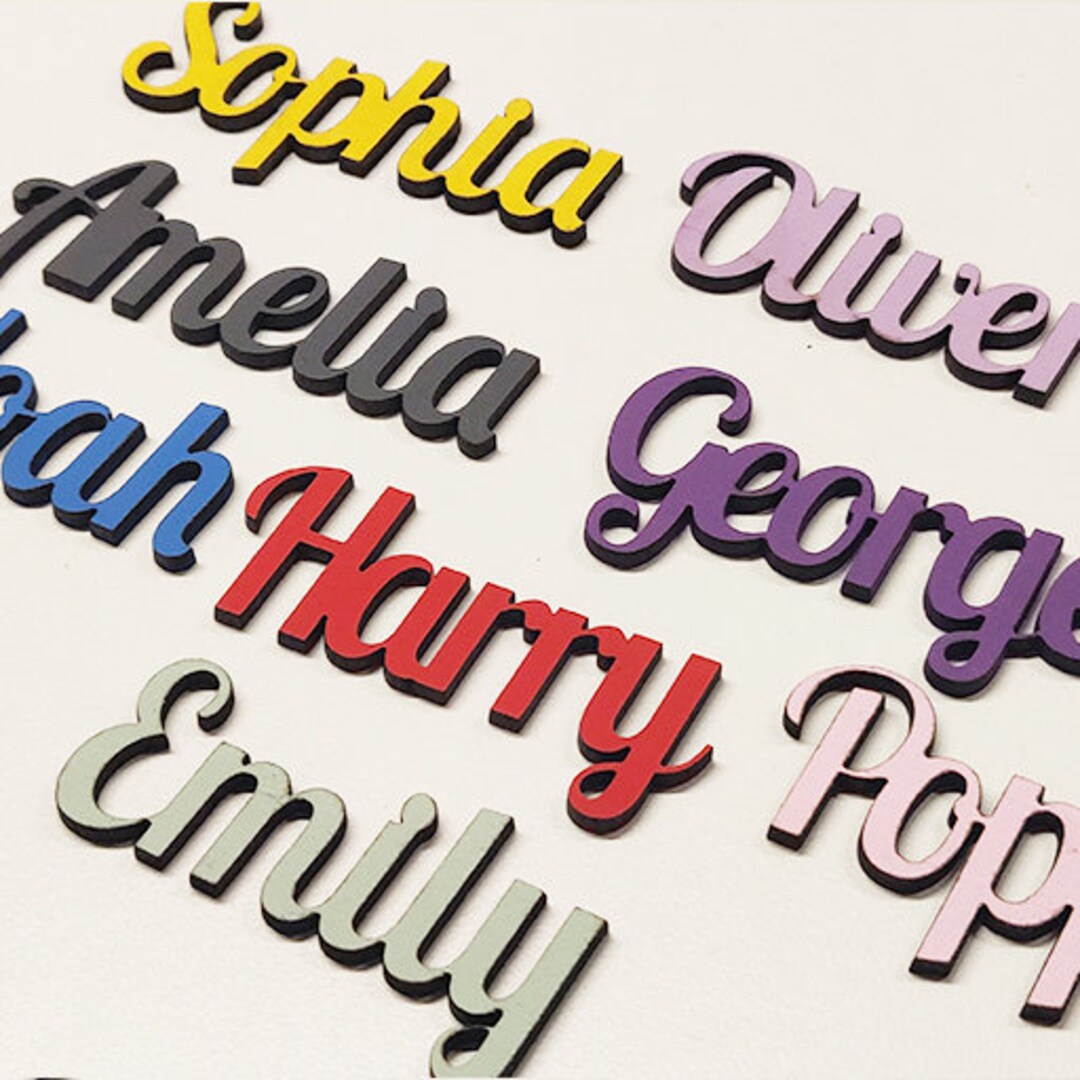 Personalised Wooden Name Sign Word Plaque Door Name, Wedding Letters ...