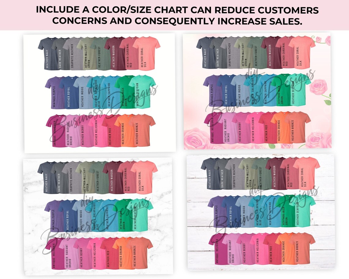 640 Heather Colors Chart Softstyle Adult T-Shirt Color Chart | Etsy