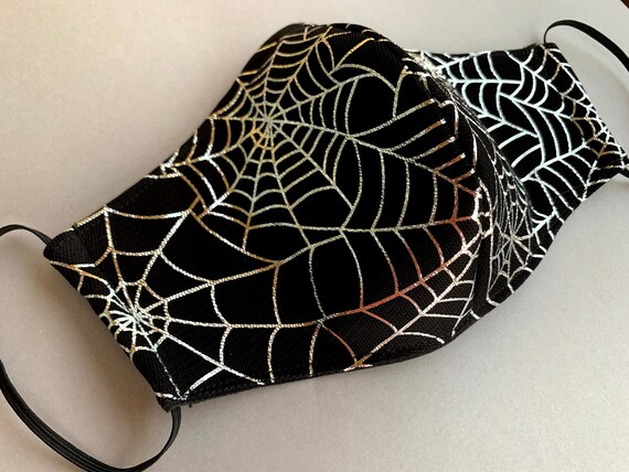 Halloween Spider Web Face Mask with Nose Wire Reusable for | Etsy