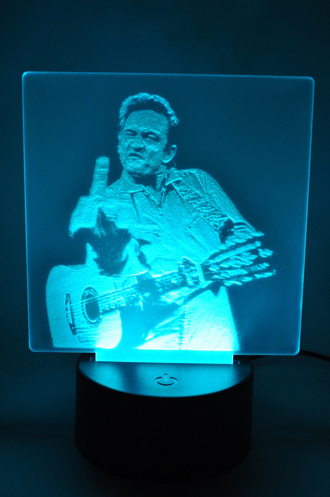 Johnny Cash LED Acrylic Sign, Color Changing Night Light Sign, Laser ...