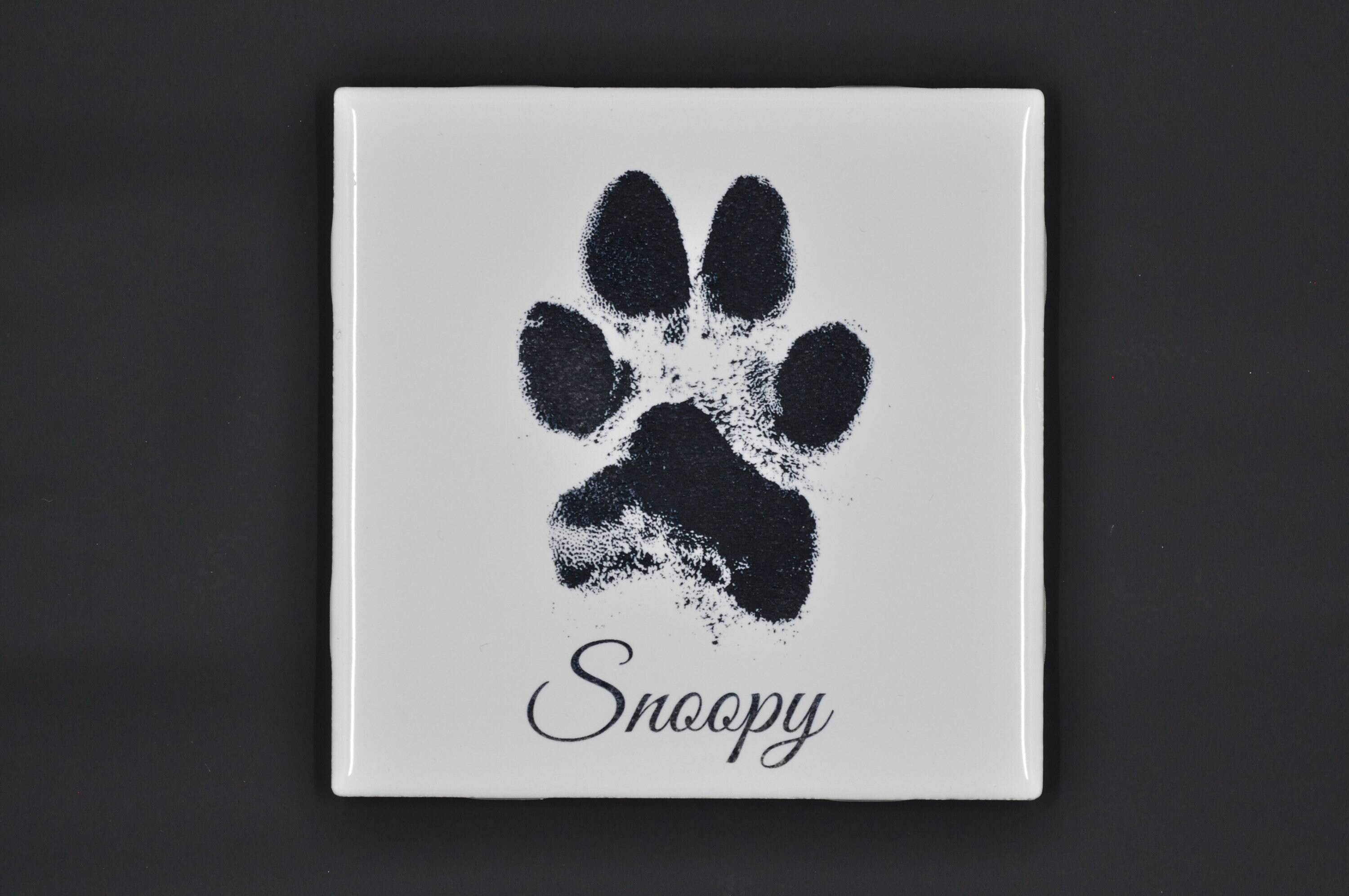 Paw Print Tile, Pet Print Tile, Pet Memorial, Custom Engraved Ceramic ...
