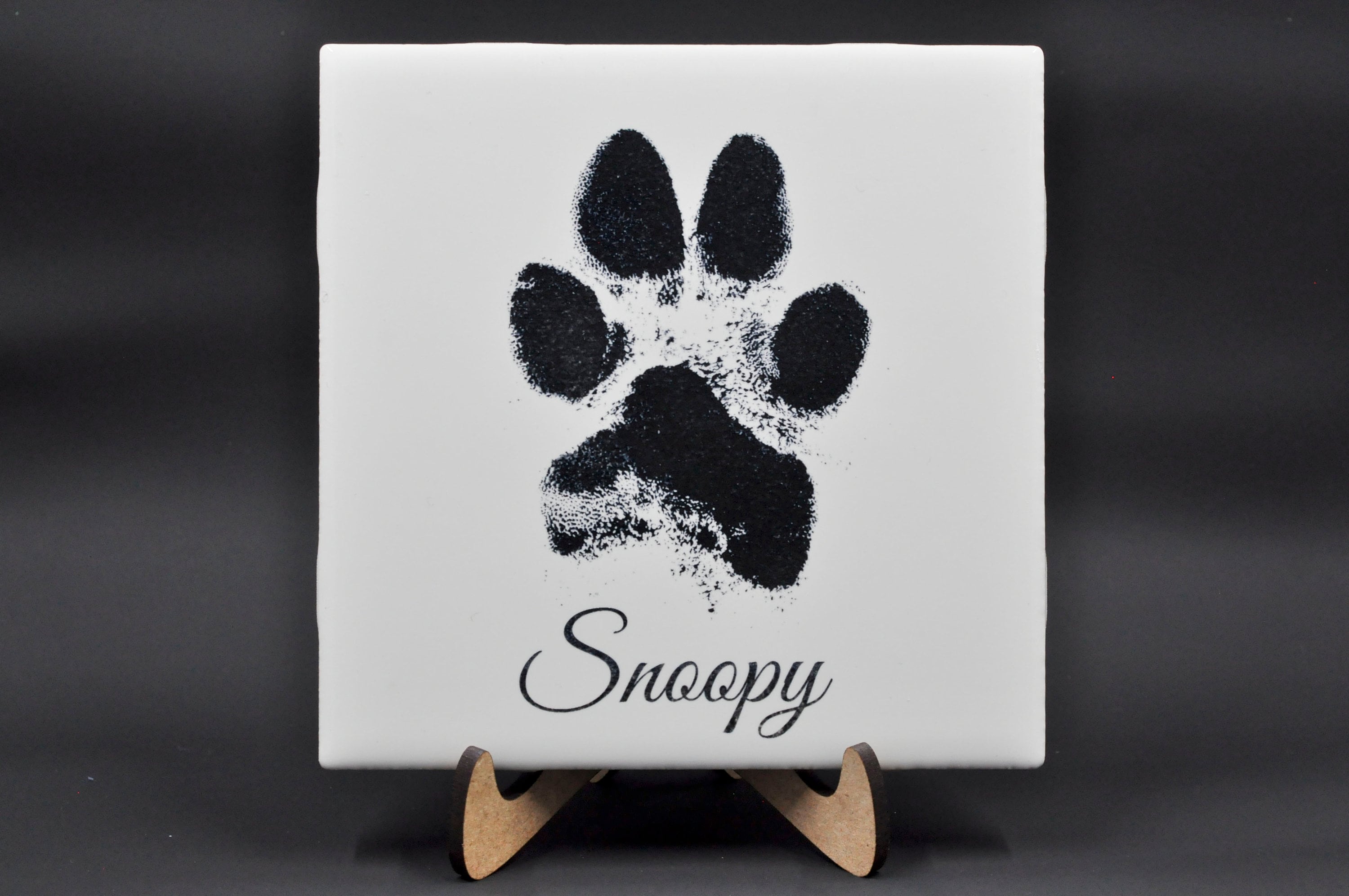 Paw Print Tile, Pet Print Tile, Pet Memorial, Custom Engraved Ceramic ...