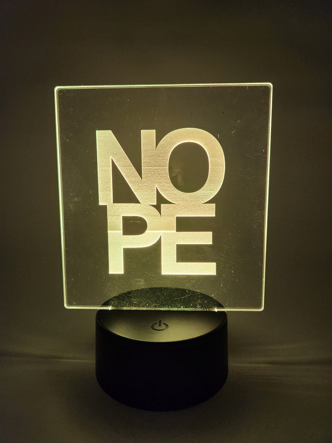 NOPE LED Acrylic Sign, Color Changing Night Light Sign, Laser Engraved ...