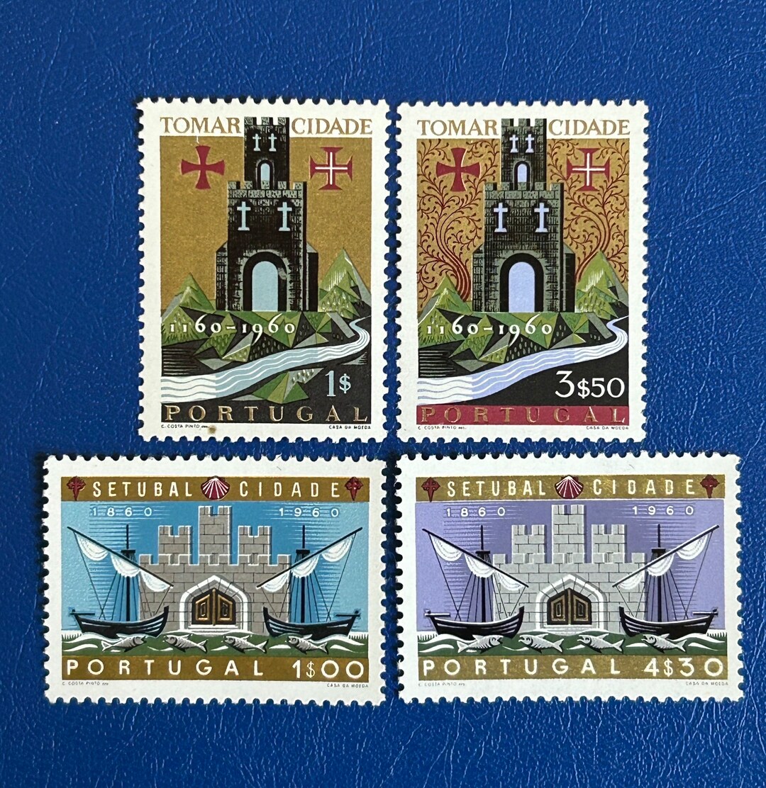 Portugal Original Vintage Postage Stamps 1961 Centenary Setubal City ...