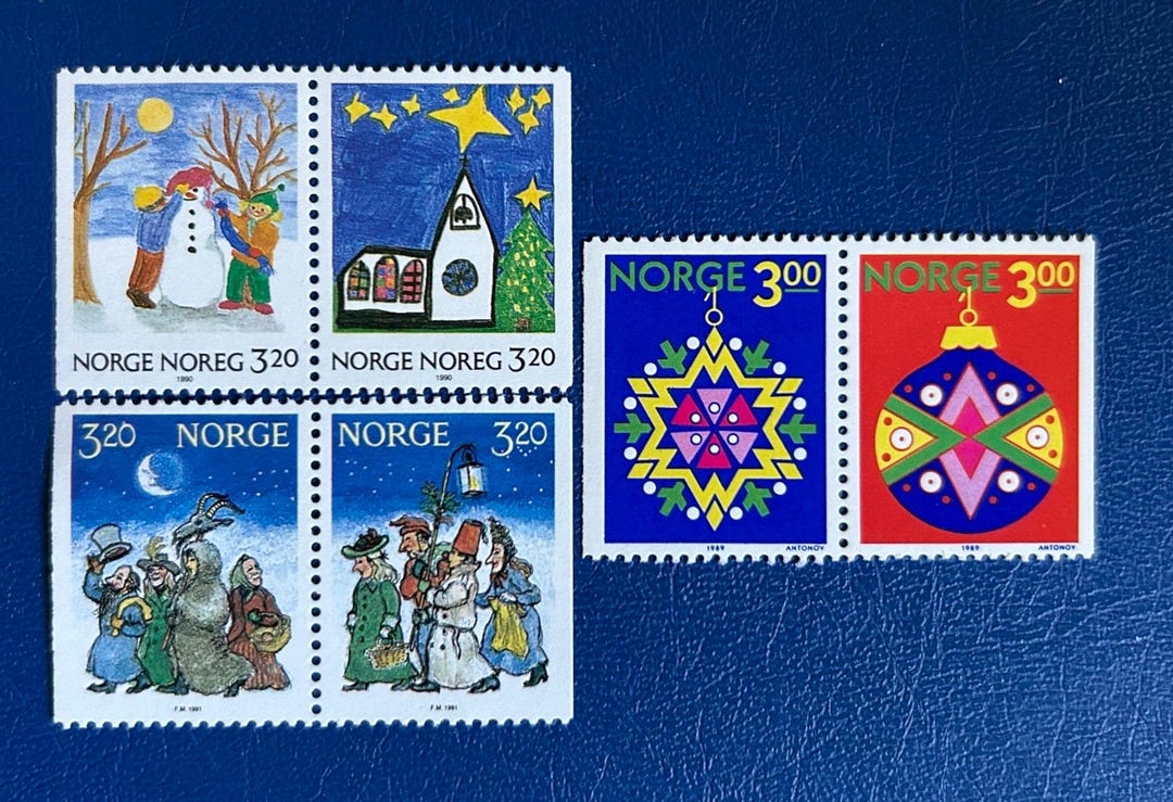 Norway Original Vintage Postage Stamps 1988-90 Christmas for the ...