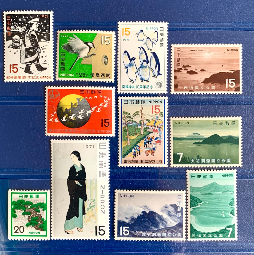 Japan Original Vintage Postage Stamps 1969-71 for the Collector, Artist ...