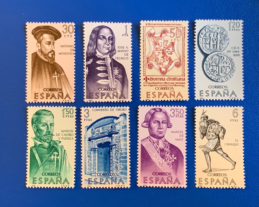 Spain Original Vintage Postage Stamps 1966 Explorers for - Etsy