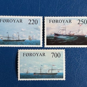 Faroe Islands- Original Vintage Postage Stamps- 1983 - Ships - for the ...