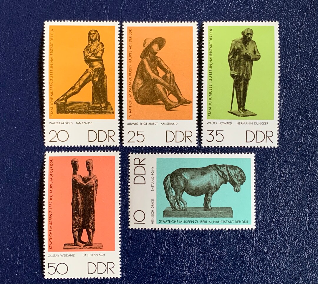 Germany (DDR) - Original Vintage Postage Stamps- 1976 Bronze Sculptures ...
