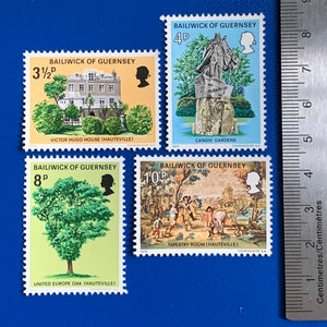 Guernsey Original Vintage Postage Stamps 1977 Victor Hugo Exile in ...
