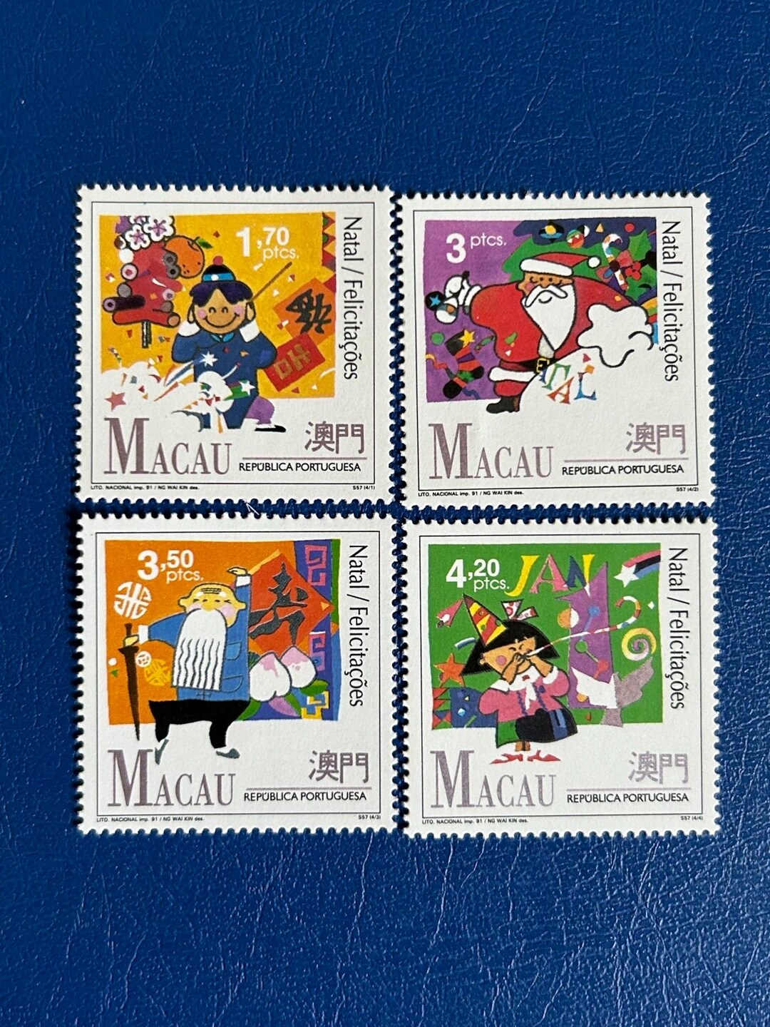 Macau Original Vintage Postage Stamps 1991 Christmas for the Collector ...