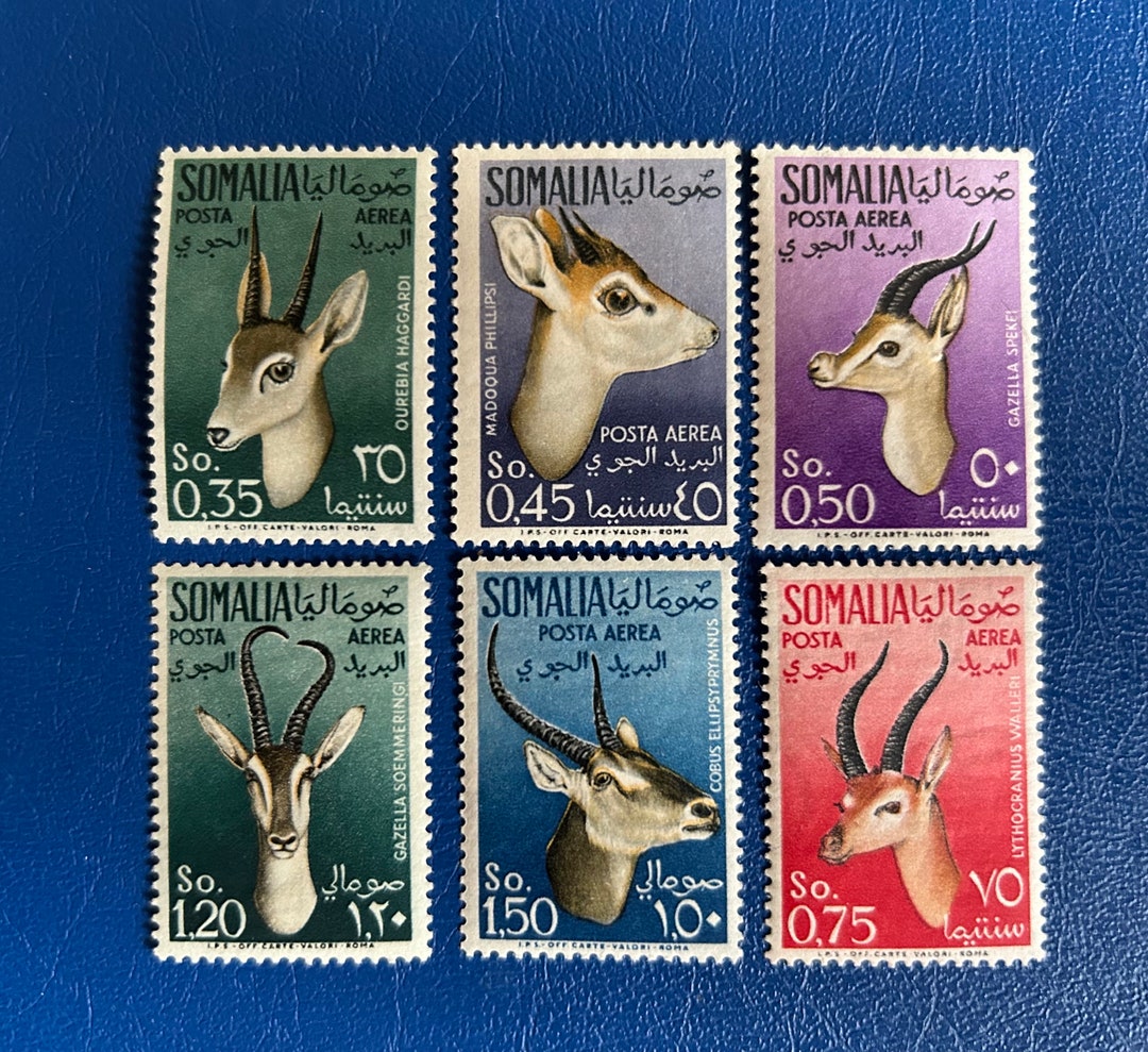 Somali Coast Original Vintage Postage Stamps 1955 Antelopes Collectors ...