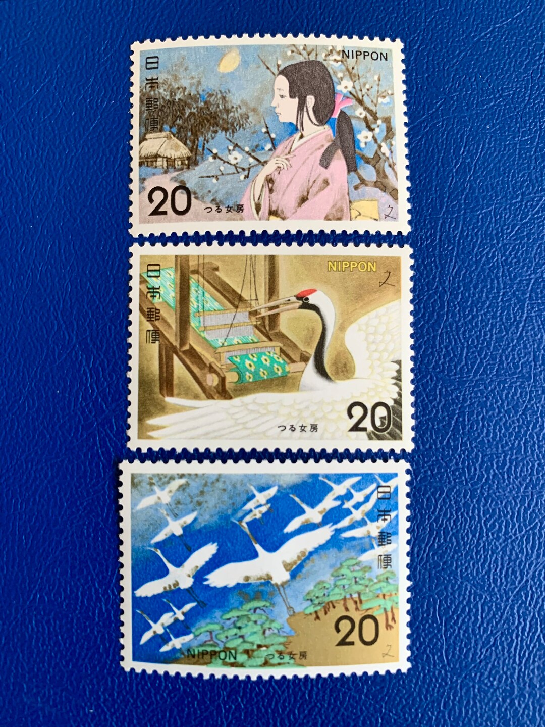 Japan - Original Vintage Postage Stamps- 1974 Folklore Tsuru-nyobo -for ...