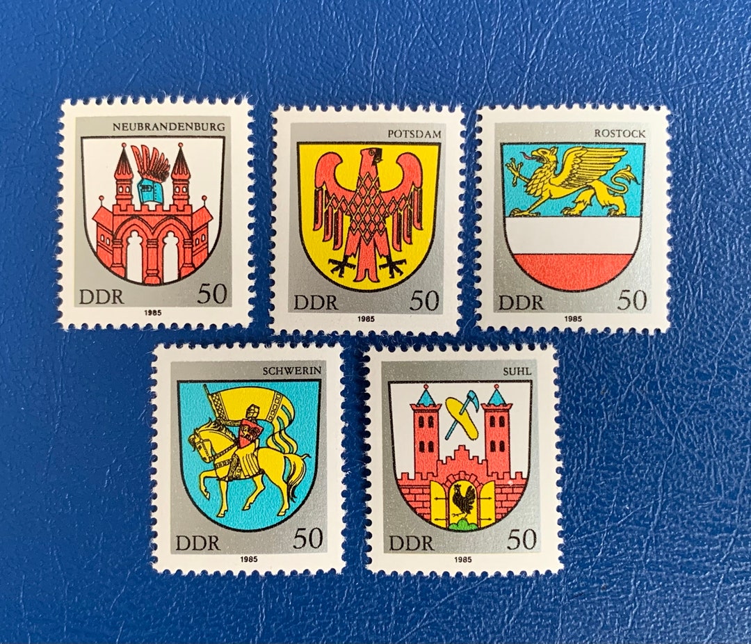 Germany DDR Original Vintage Postage Stamps 1985 City Arms for the ...