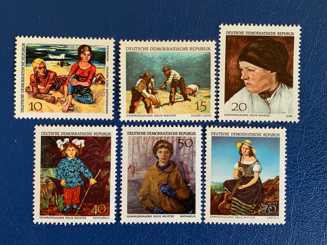 Germany DDR Original Vintage Postage Stamps 1968 Paintings for the ...