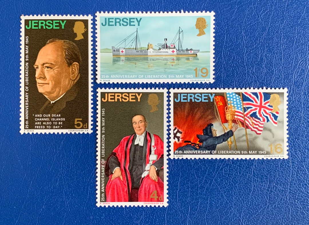 Jersey Original Vintage Postage Stamps 1970 25th Anniversary Liberation ...