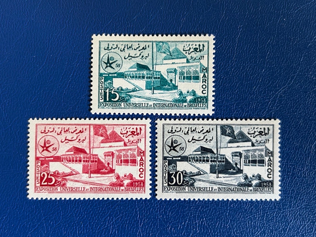 Morocco Original Vintage Postage Stamps 1958 Brussels Expo for the ...