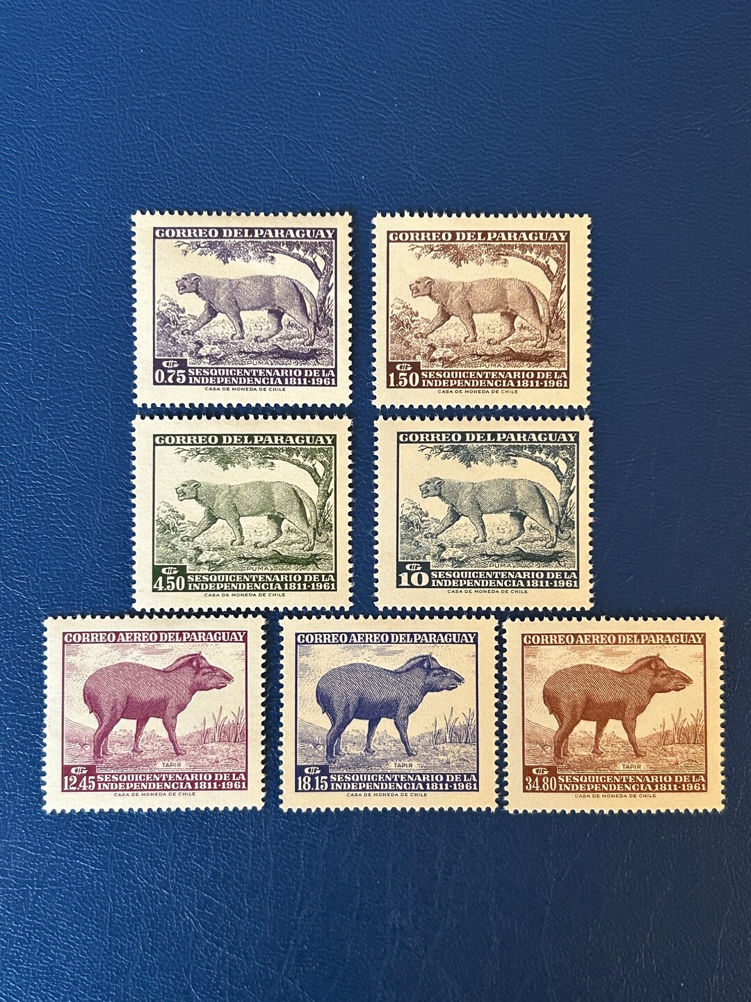 Paraguay Original Vintage Postage Stamps 1961 160 Years Independence ...
