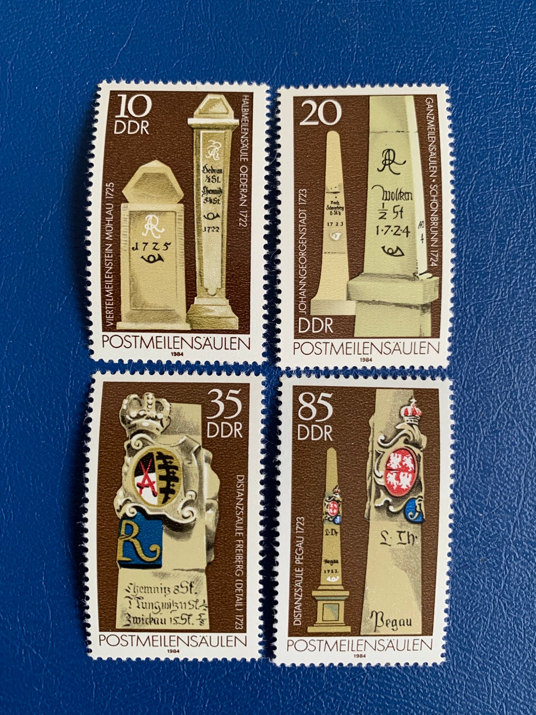 Germany DDR Original Vintage Postage Stamps 1984 Postal Milestones for ...