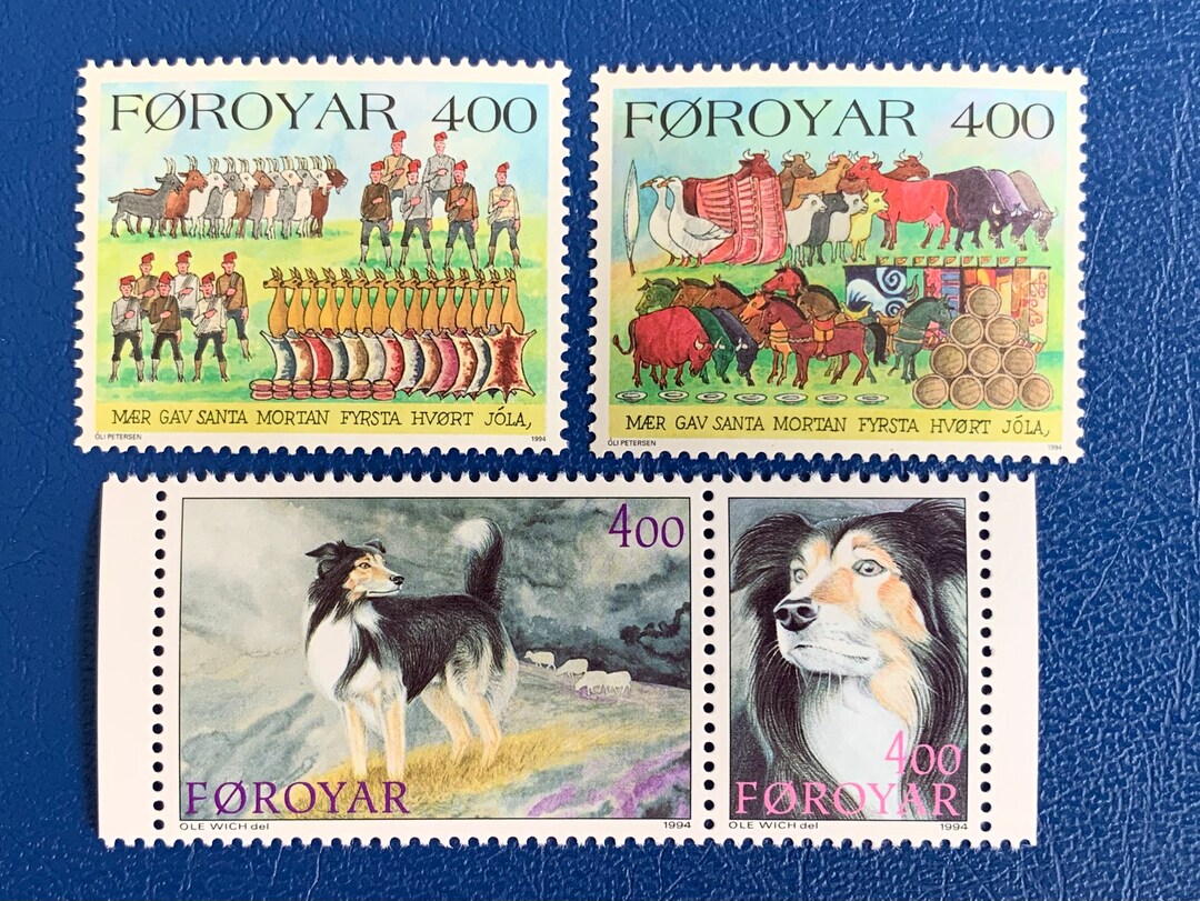 Faroe Islands Original Vintage Postage Stamps 1994 Faroese Sheepdog ...