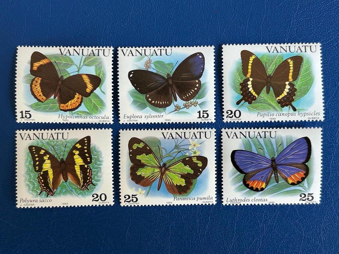 Vanuatu Original Vintage Postage Stamps 1983 Butterflies & Moths for ...