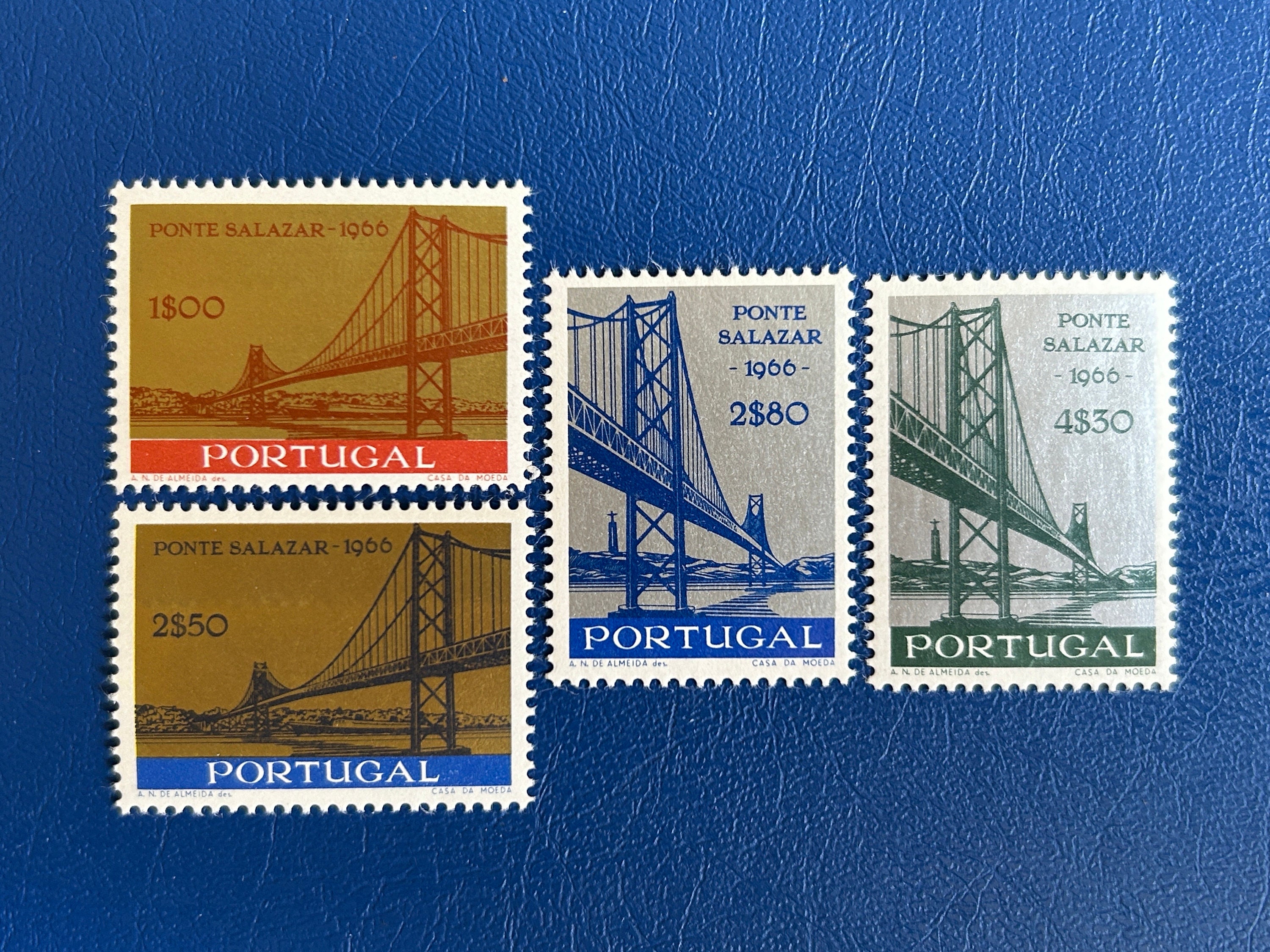 Portugal Original Vintage Postage Stamps 1966 Salazar Bridge for the ...