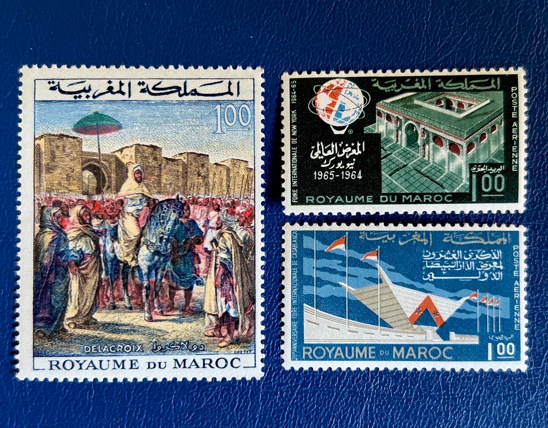 Morocco Original Vintage Postage Stamps 1964 Moulay Adderman, NY Expo ...