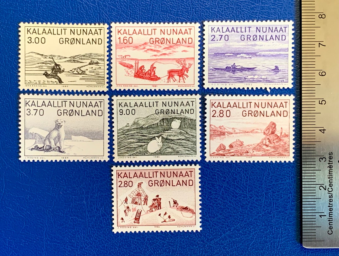 Greenland Original Vintage Postage Stamps 1980-87 Art Series for the ...