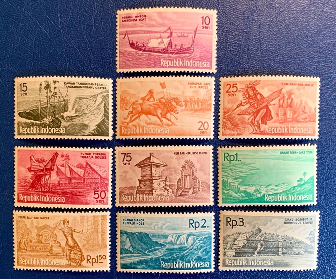 Indonesia - Original Vintage Postage Stamps- 1961 Indonesian Tourism ...