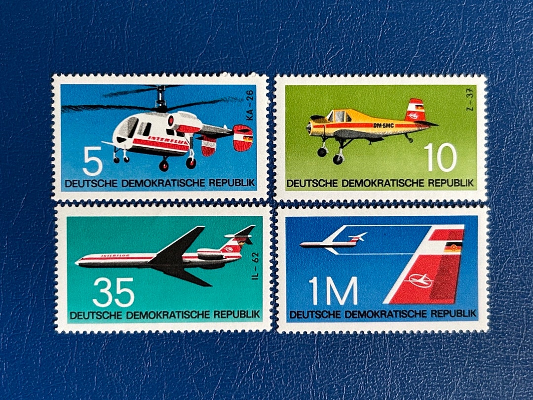 Germany DDR Original Vintage Postage Stamps 1972 Aircraft for the ...