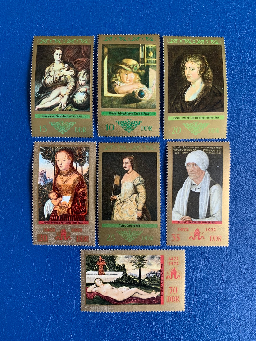 Germany DDR Original Vintage Postage Stamps 1973 Old Masters for the ...