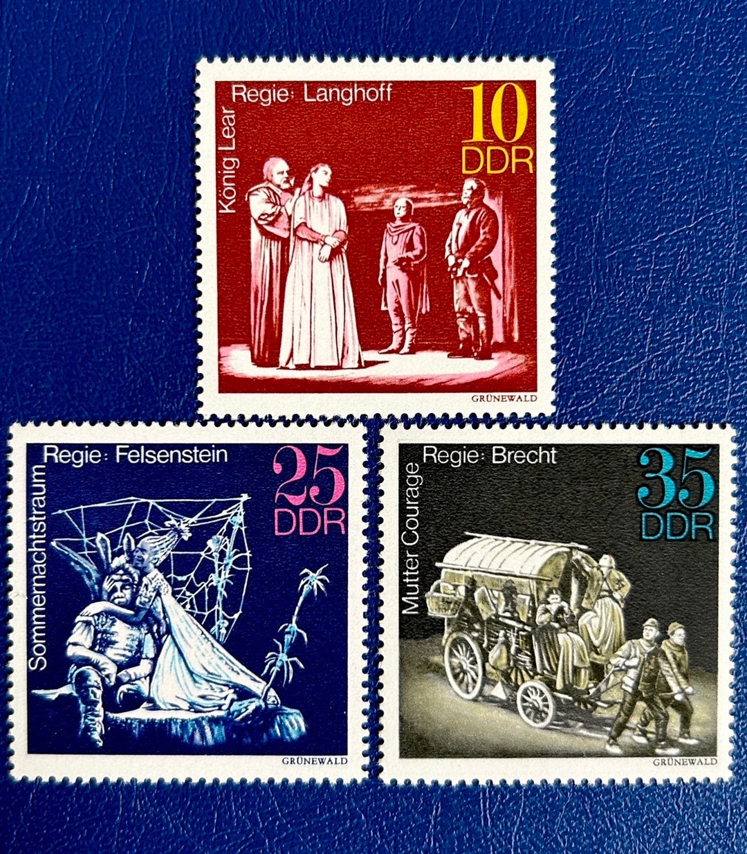 Germany DDR Original Vintage Postage Stamps 1973 Theatrical Staging for ...